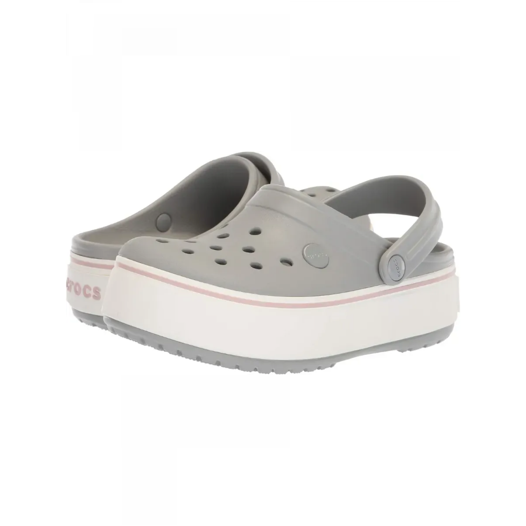 Купить сабо Crocs Crocband Platform Clog Grey Серые с доставкой по Москве и РФ